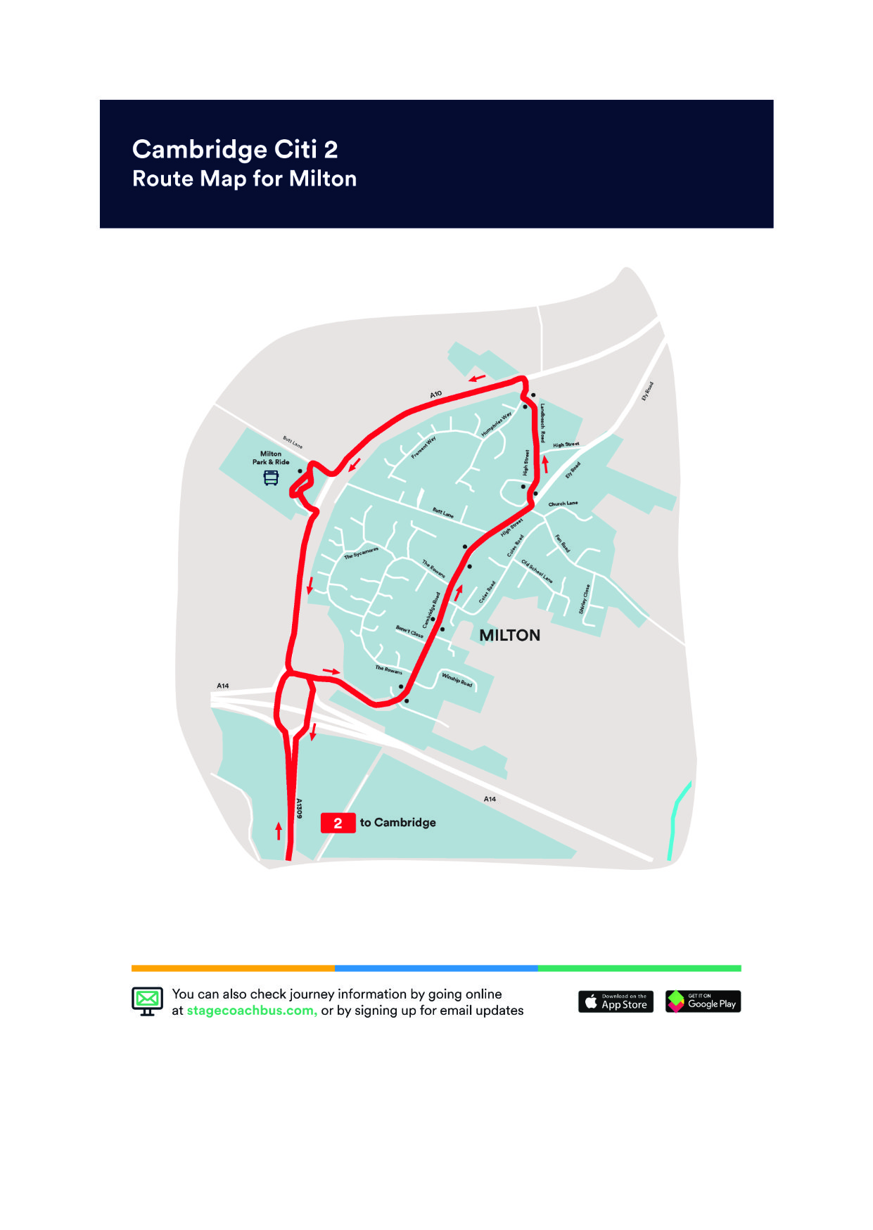New Citi 2 bus route – Milton Village